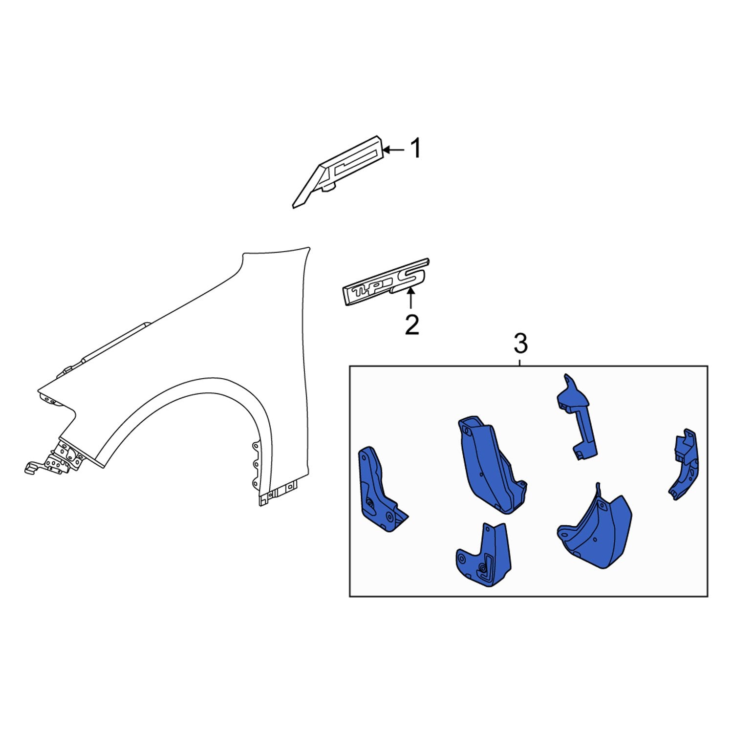 Genuine Acura 2021+ TLX Splash Guard Set, A-Spec / Type-S, Matte Black ...