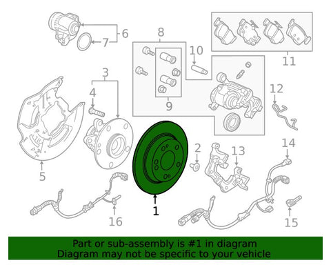 Genuine Honda 2017-2021 Honda Civic Type-R FK8 Rear Brake Rotor Disc ...