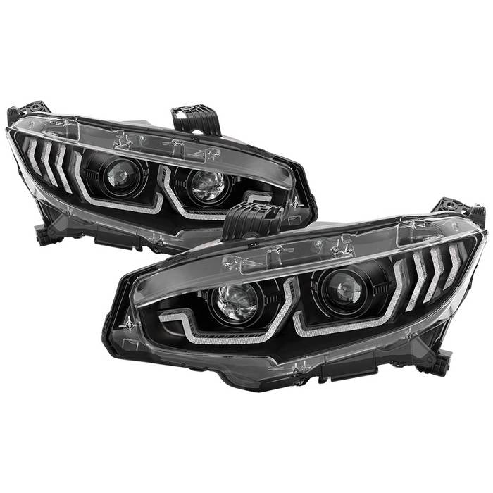 Spyder 2016-2021 Honda Civic Signature LED Headlights - Black | PRL ...